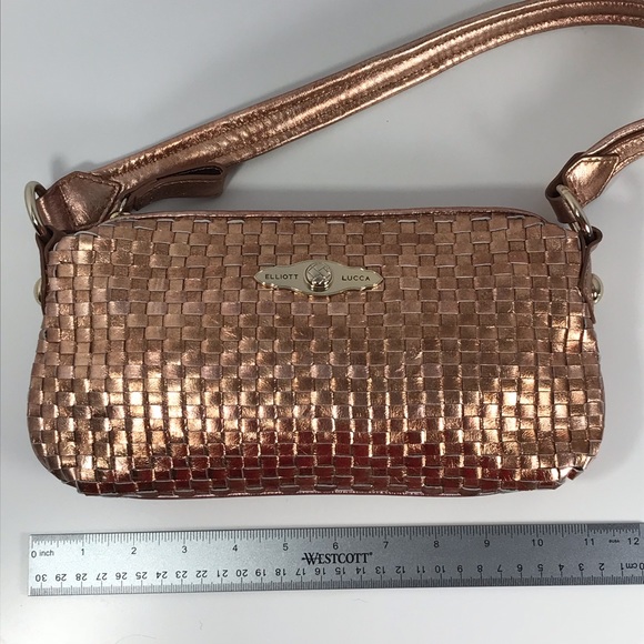 Elliott Lucca | Bags | Elliot Luca Purse Copper Colored Woven Leather ...